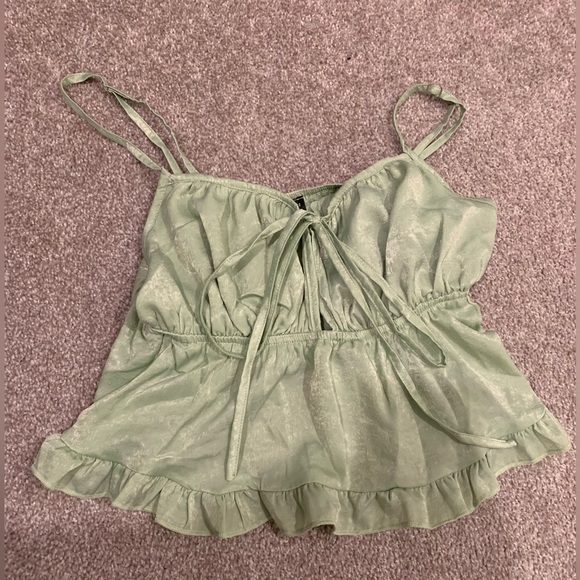 Tops | Light Green Satin Top | Poshmark